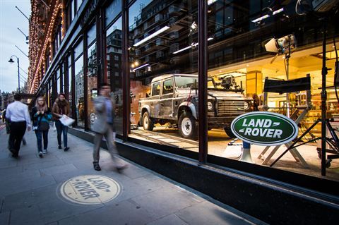 SKYFALL LAND ROVER IN HARRODS WINDOW DEBUT